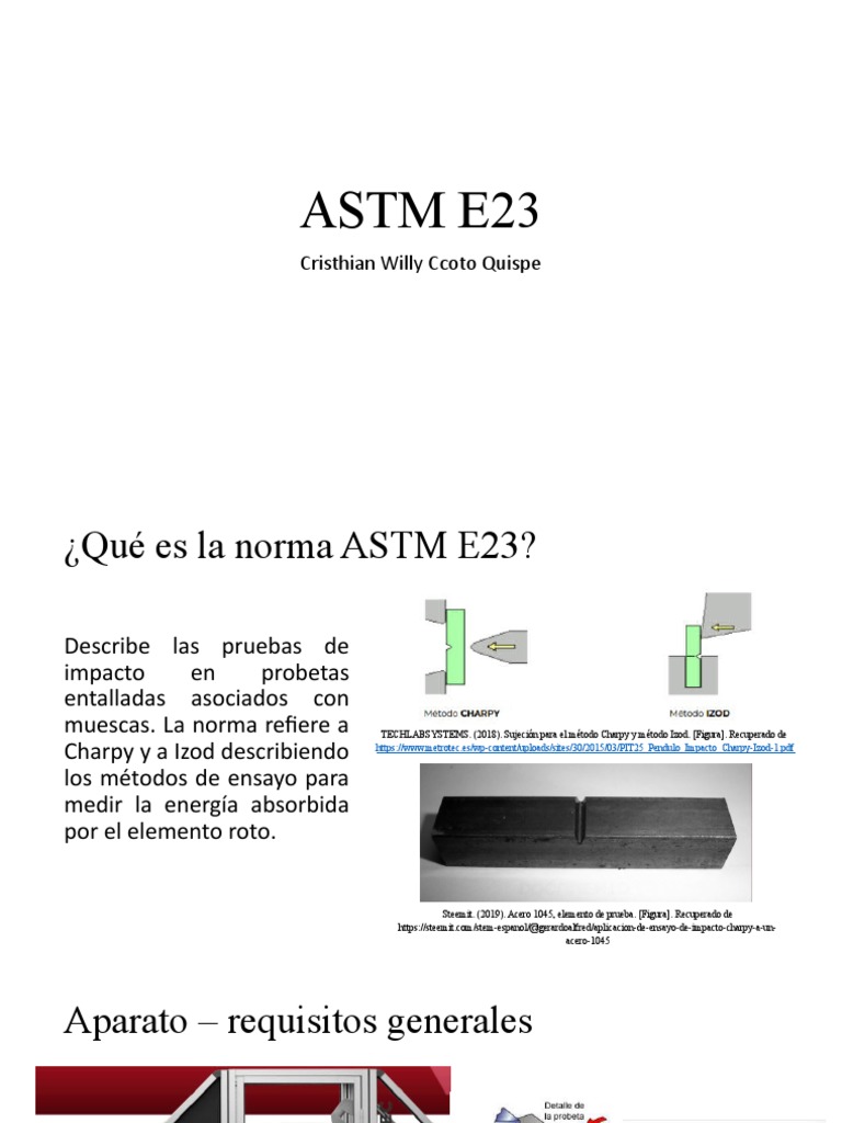 Astm E23 | PDF | Pruebas | Física Aplicada e Interdisciplinaria