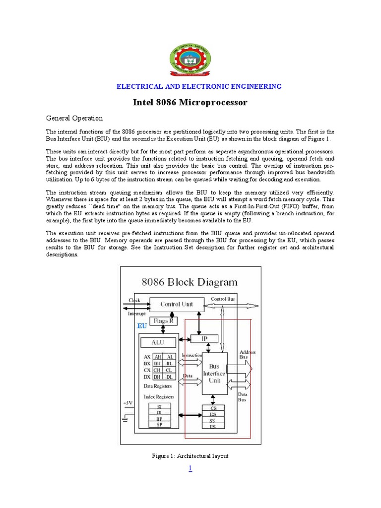 Understanding the Architecture and Operation of the Intel 8086 Microprocessor | PDF | Central ...