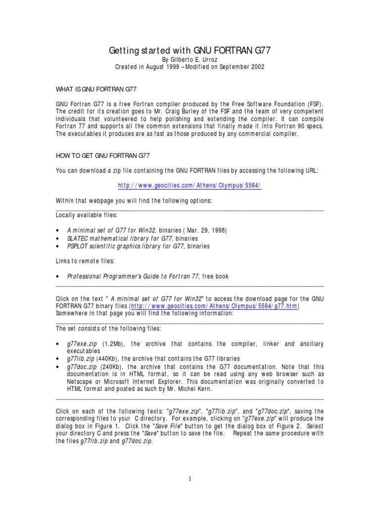 Getting Started Gnu Fortran | PDF | Zip (File Format) | Filename