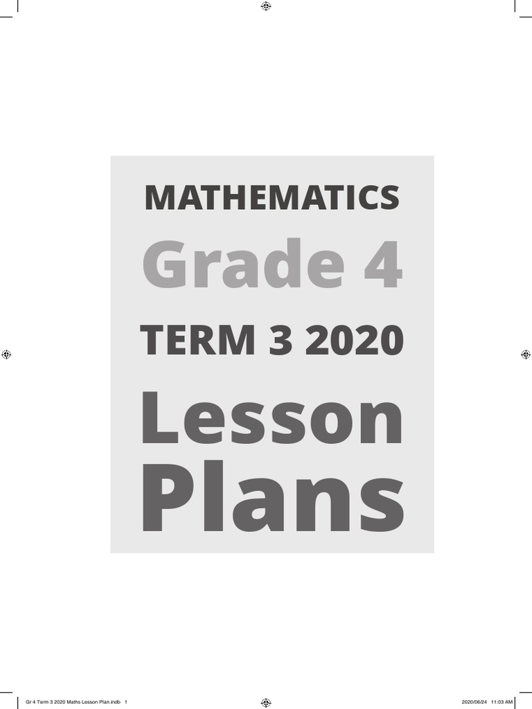 GR 4 Term 3 2020 TMU Maths Lesson Plan | PDF | Lesson Plan | Area