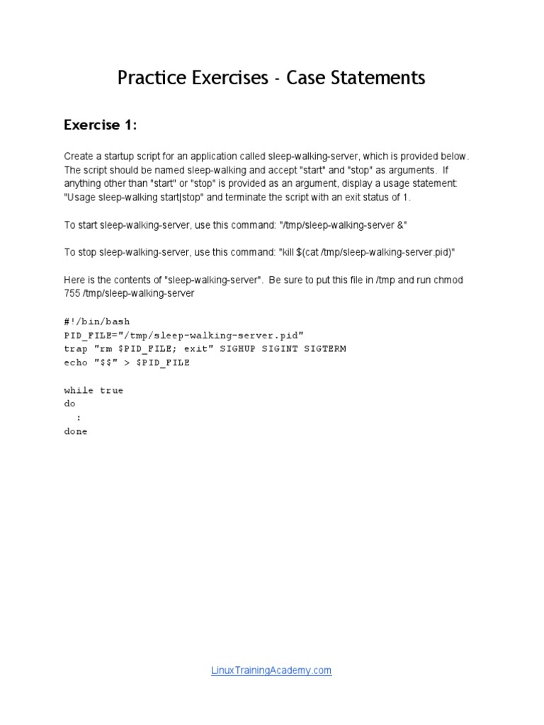 Practice Exercises - Case Statements: Exercise 1 | PDF