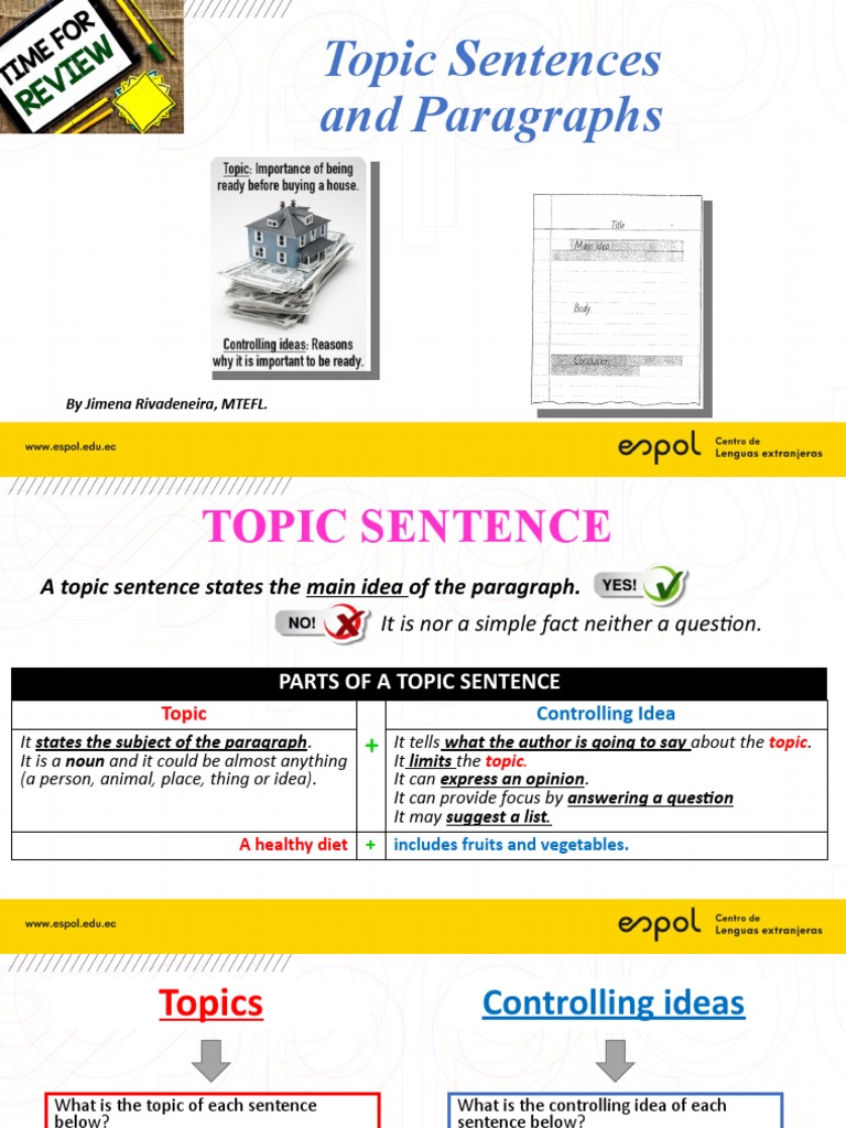 Understanding Topic Sentences and Paragraphs | PDF | Sentence ...