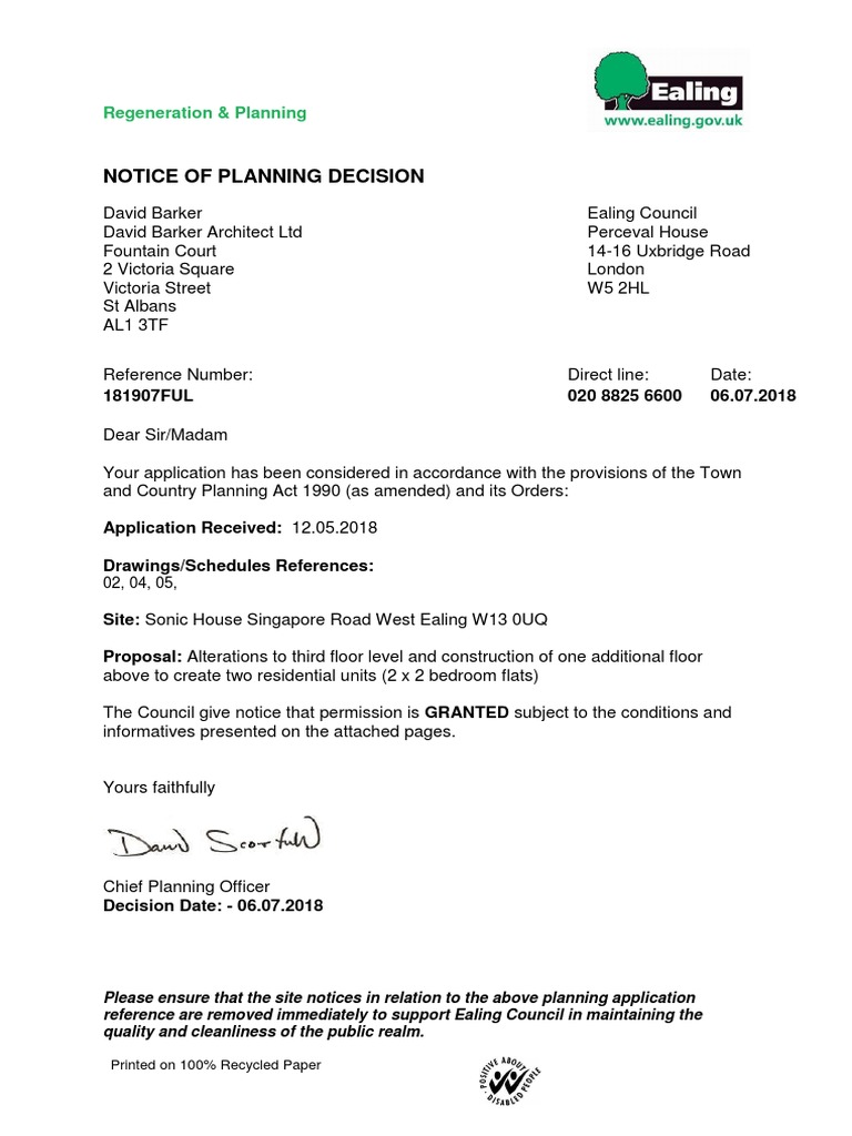 Notice of Planning Decision | PDF | Business | Wellness