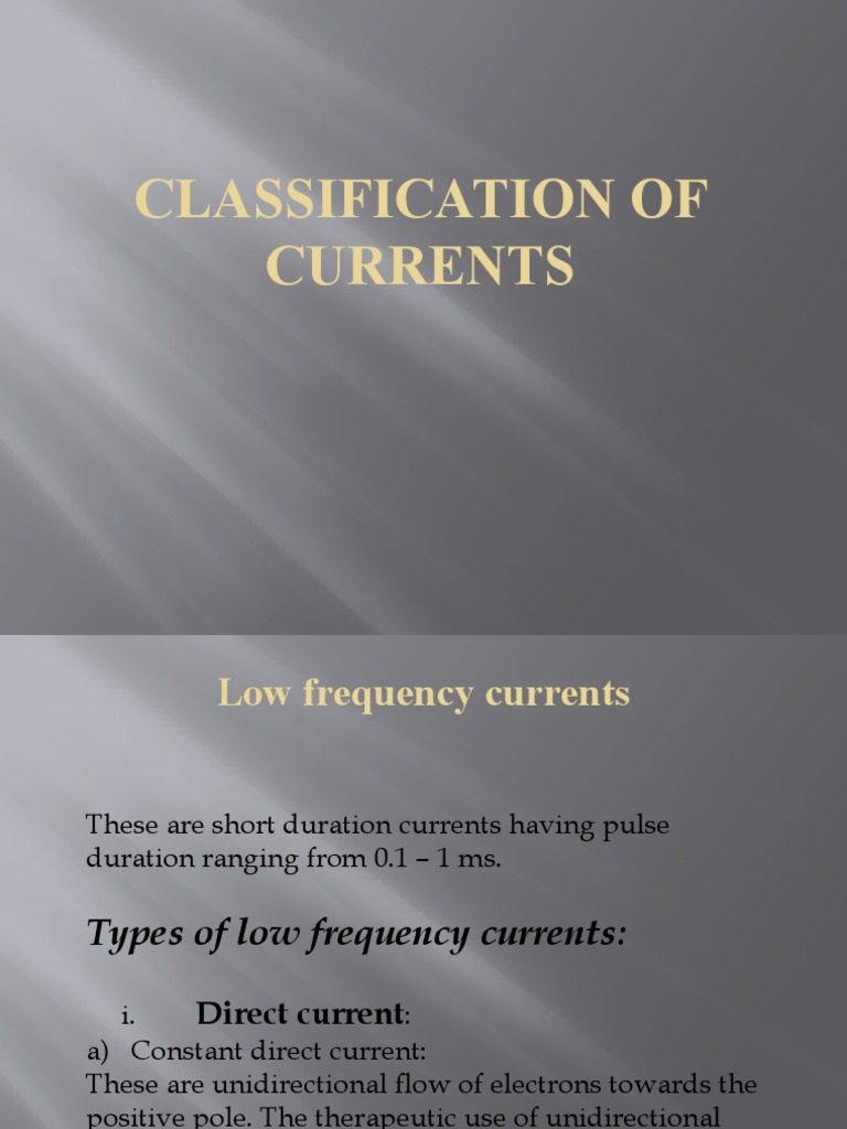 Low Frequency Current | PDF | Edema | Alternating Current