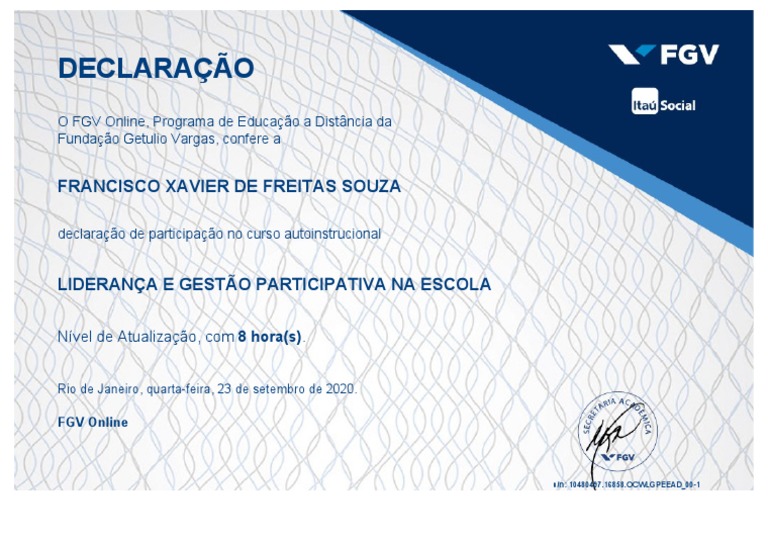 Certificado FGV | PDF