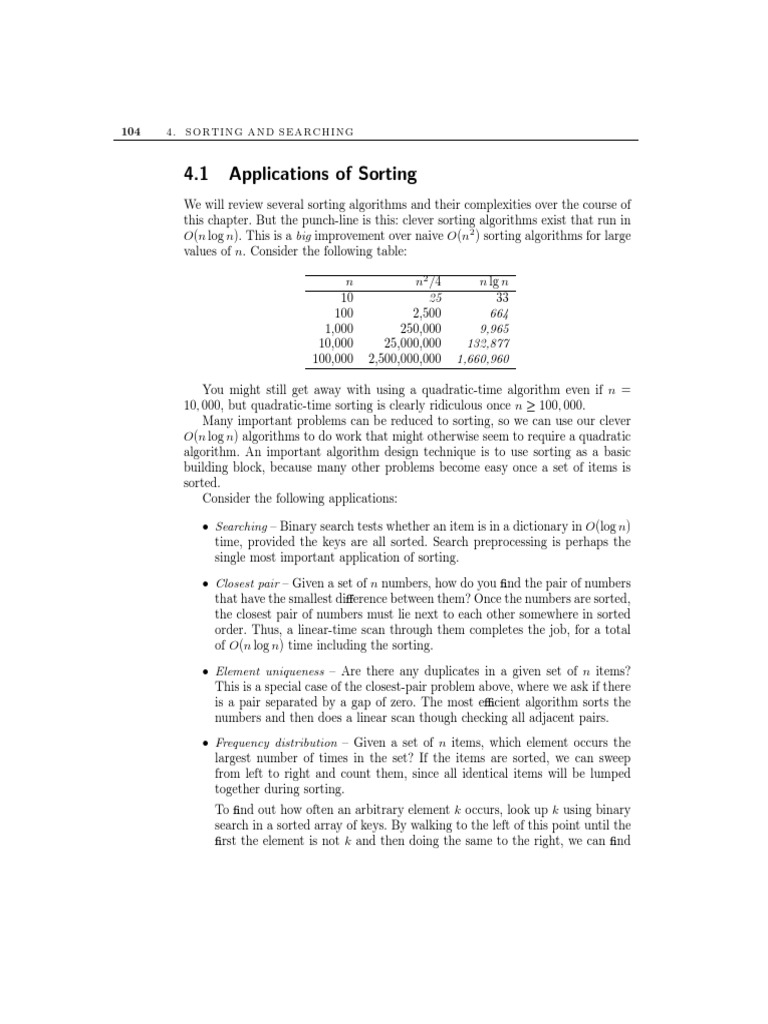 Applications of Sorting | PDF | Time Complexity | Logarithm