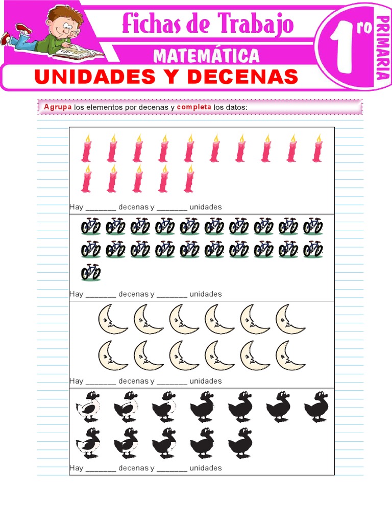 Unidades y Decenas para Primer Grado de Primaria | PDF