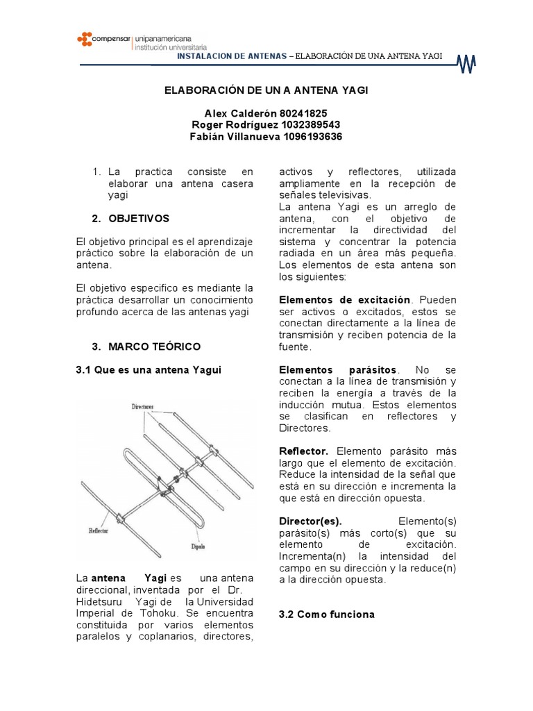 Cómo Hacer una Antena Yagi Casera | PDF | Antena (Radio) | Cantidades ...