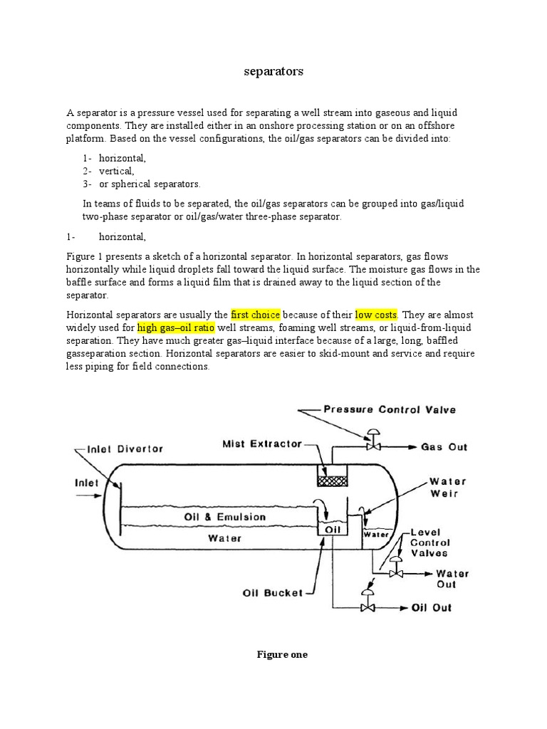 Separators: Figure One | PDF | Chemical Engineering | Gases