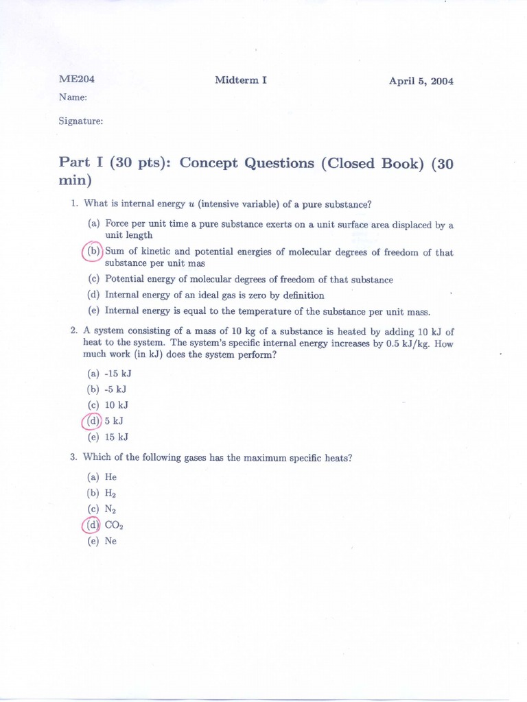 Mech 204 Mid I2004 Solutions | PDF