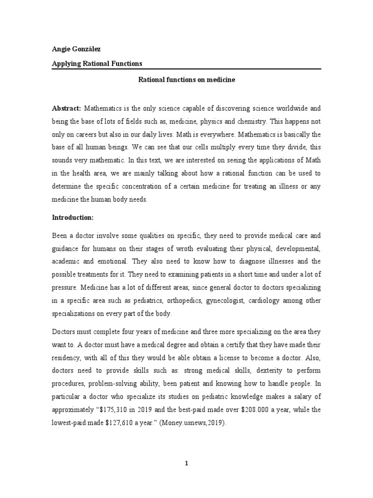 Applications of Rational Functions in Medicine | PDF | Physician | Insulin