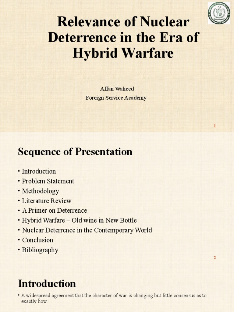 Nuclear Deterrence in Hybrid Warfare Era | PDF | Deterrence Theory ...
