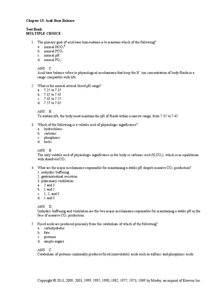 Acid-Base Balance | PDF | Bicarbonate | Buffer Solution