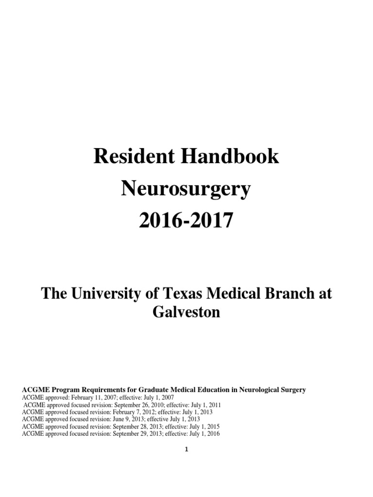 Neurosurgery Resident Handbook 2016-2017 (PDF) (PDFDrive) | PDF ...