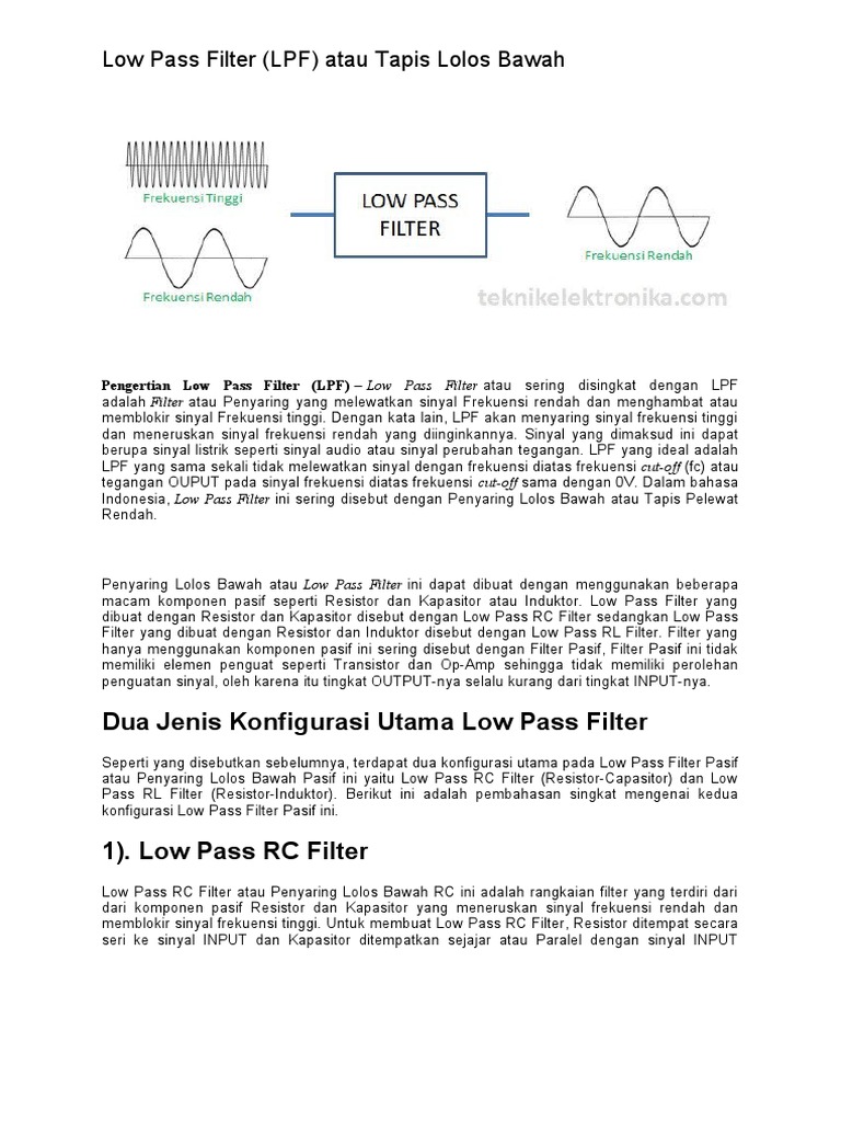 Low Pass Filter | PDF | Sains & Matematika | Komputer
