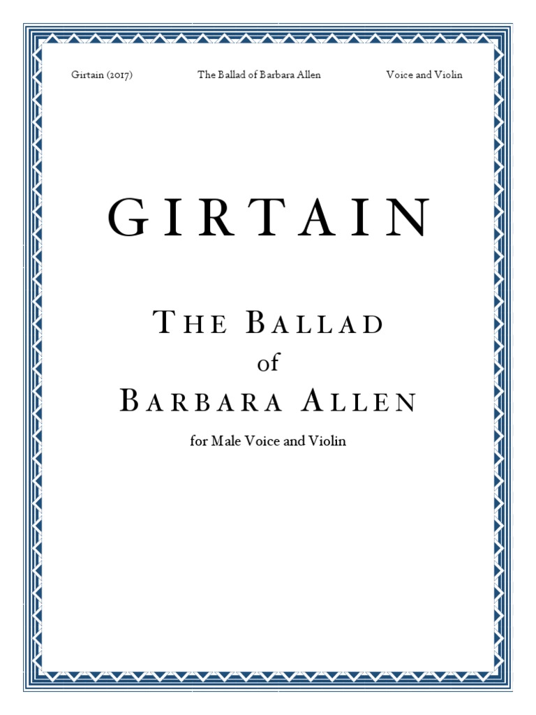 Ballad of Barbara Allen - Girtain | PDF | Latin Script | Performing Arts