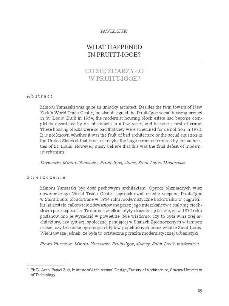 What Happened in Pruitt-Igoe? | PDF | Art
