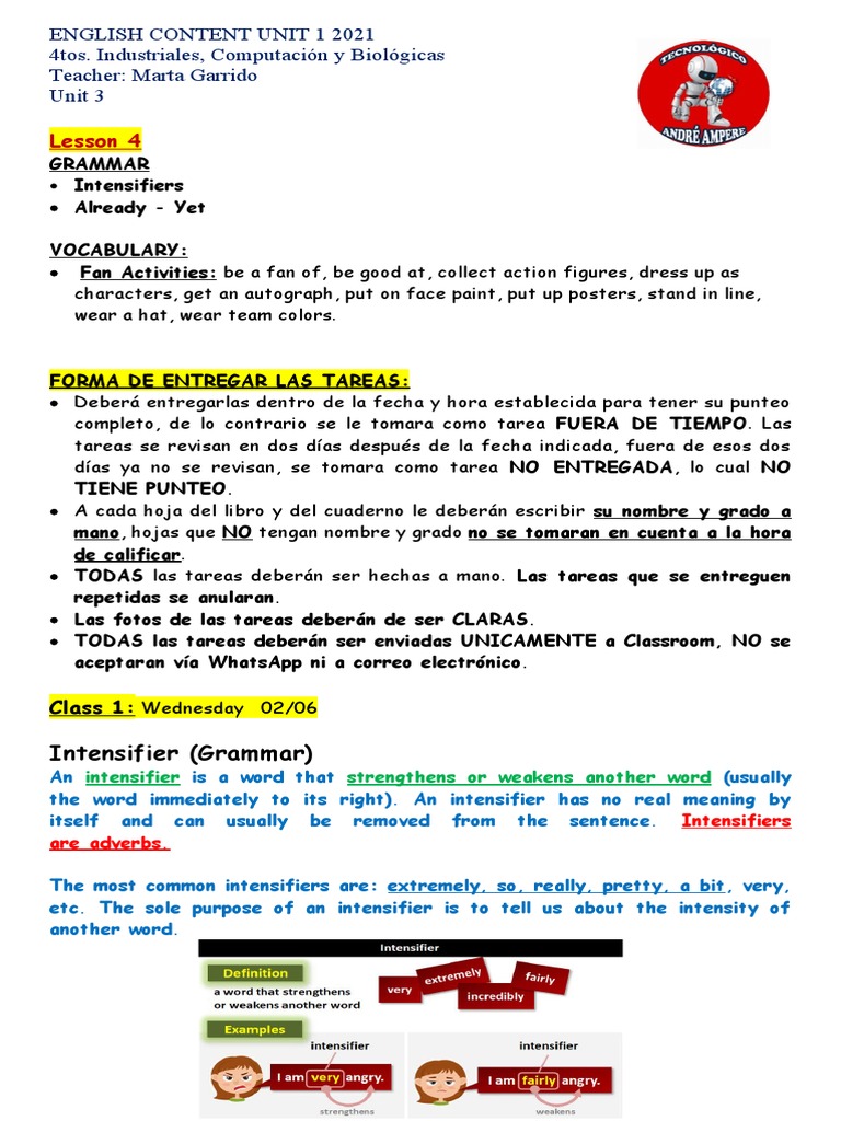 ENGLISH CONTENT UNIT 3 2021 4tos. | PDF | Grammar | Linguistics