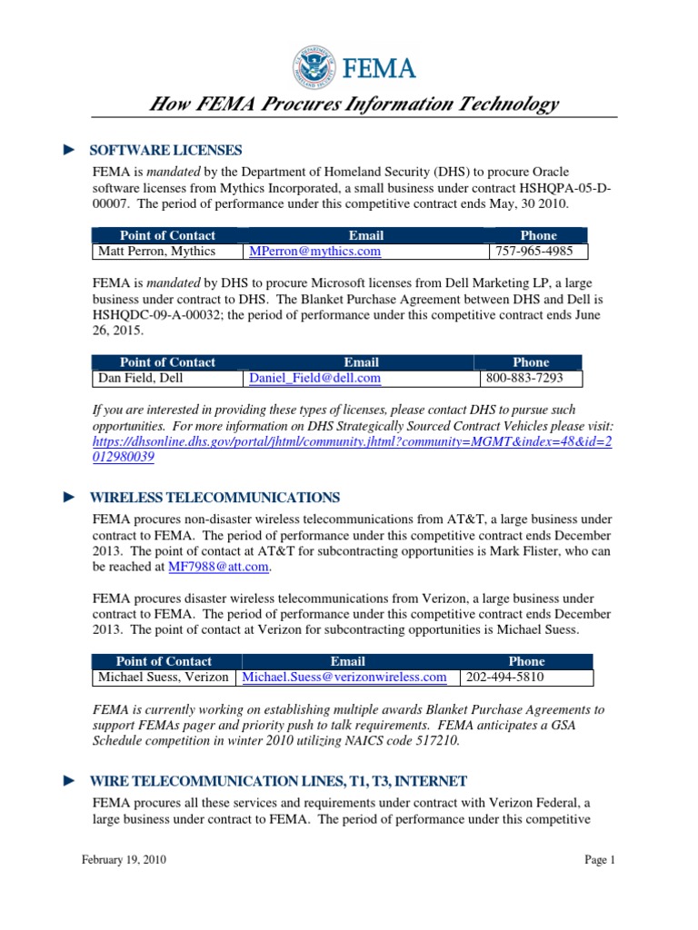How FEMA Procures Information Technology: Software Licenses | PDF ...