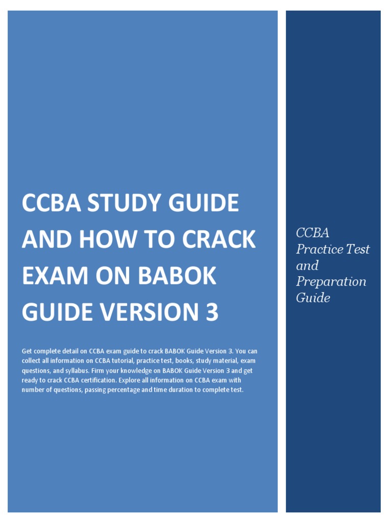 CCBA Study Guide and How To Crack Exam o | PDF | Business Analysis ...