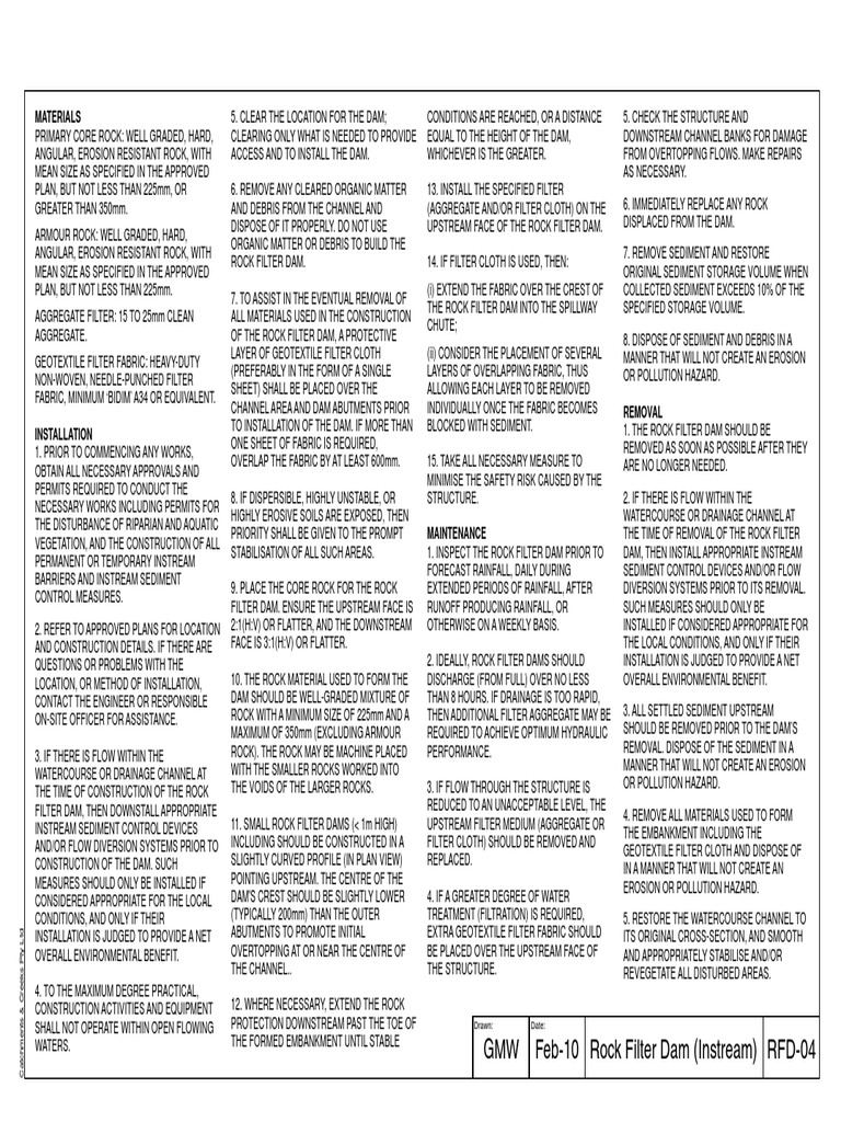 Rock Filter Dams Instream 4 | PDF | Dam | Erosion