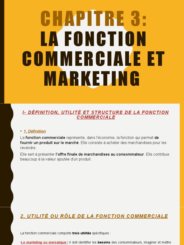 Fonction Commerciale et Marketing : Définition et Structure | PDF ...