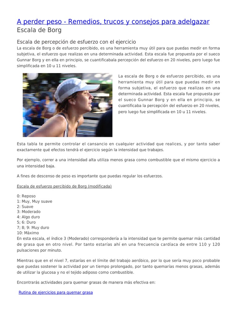 Escala de Borg: Percepción del Esfuerzo | PDF