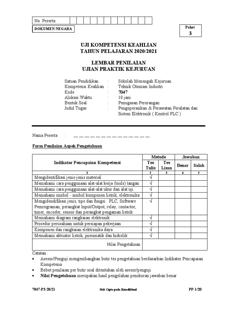7047-P3-PPsp-Teknik Otomasi Industri-K13rev | PDF