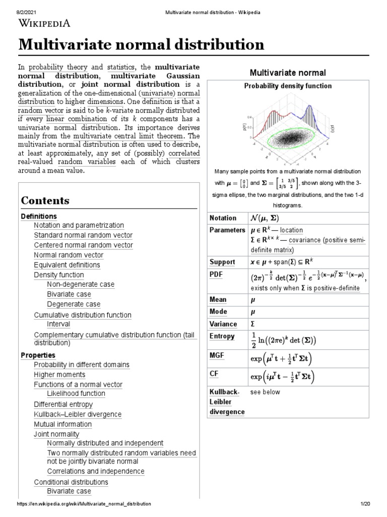 Multivariate Normal Distribution | PDF | Normal Distribution ...