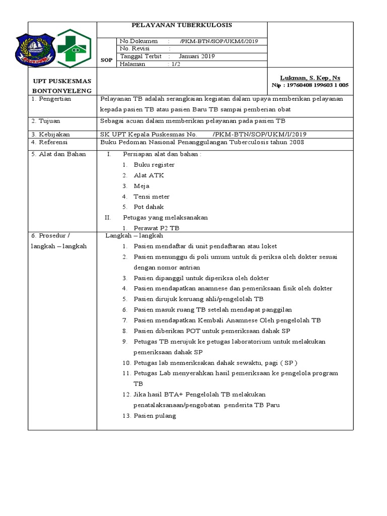 Sop Pelayanan TB | PDF