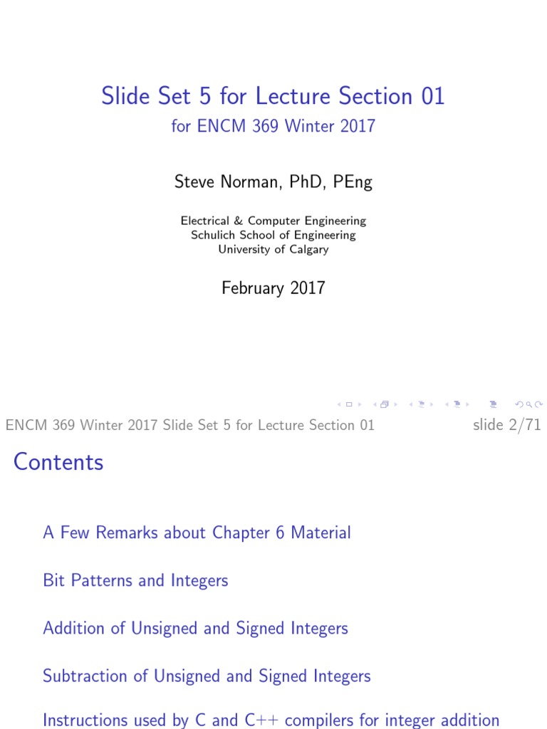 369W17 Slideset05 | PDF | Integer (Computer Science) | Theory Of Computation