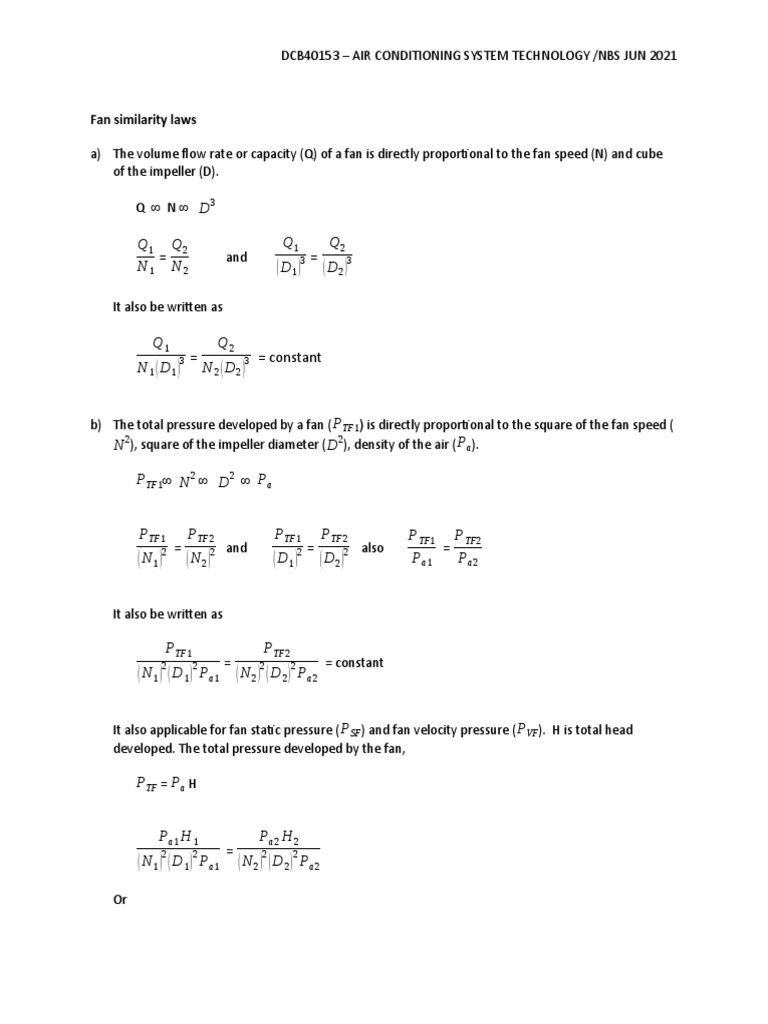 Fan Calculation (For Student) | PDF | Density | Pressure
