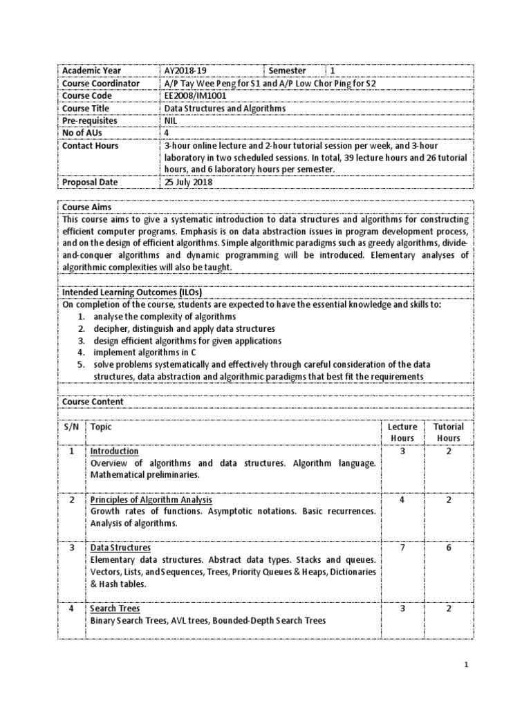 Ee2008 Data Structures And Algorithms Obtl Pdf Academic Integrity Algorithms 