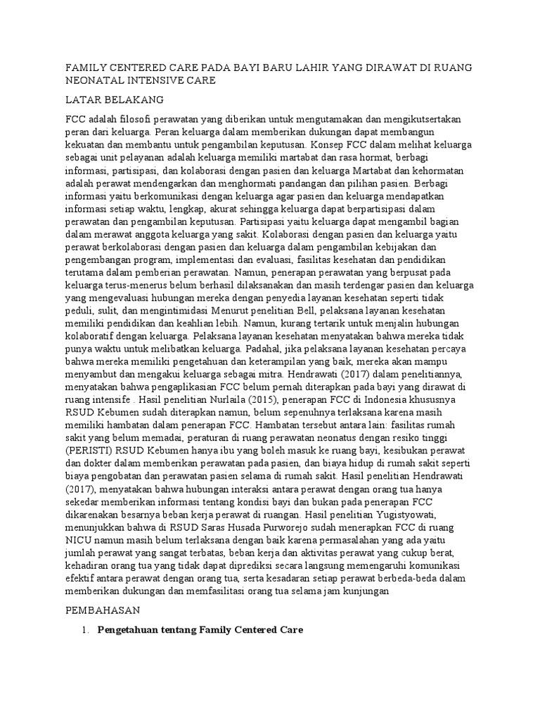 FCC Di Ruang Neonatal Intensive Care | PDF | Pengembangan Diri ...