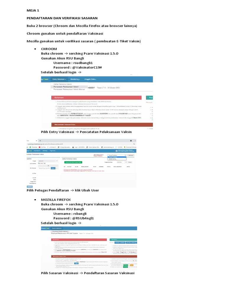 Tutorial Pcare 1.5.0 Pendaftaran Dan Verifikasi Sasaran Vaksin Meja 1 | PDF | Karier ...