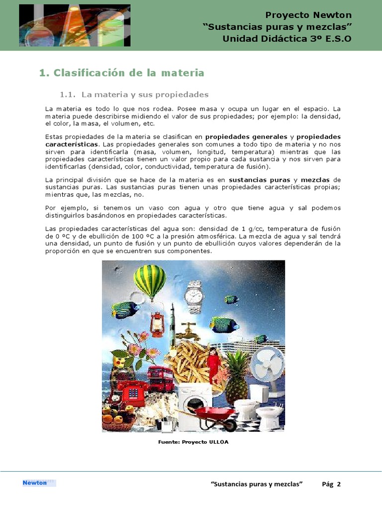 Clasificación de La Materia | PDF | Mezcla | Elementos químicos