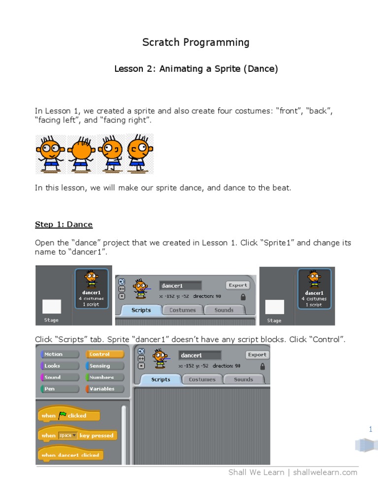 Learn Scratch Lesson 2 | PDF