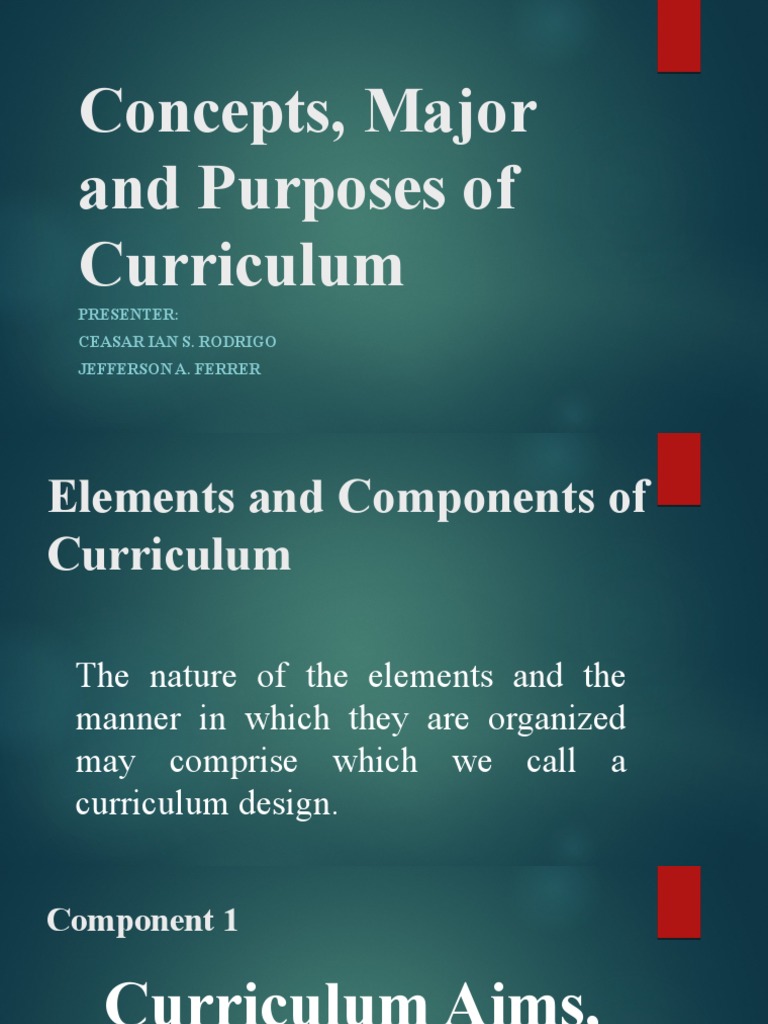 Concepts Nature and Purposes of Curriculum | PDF | Learning Theory ...