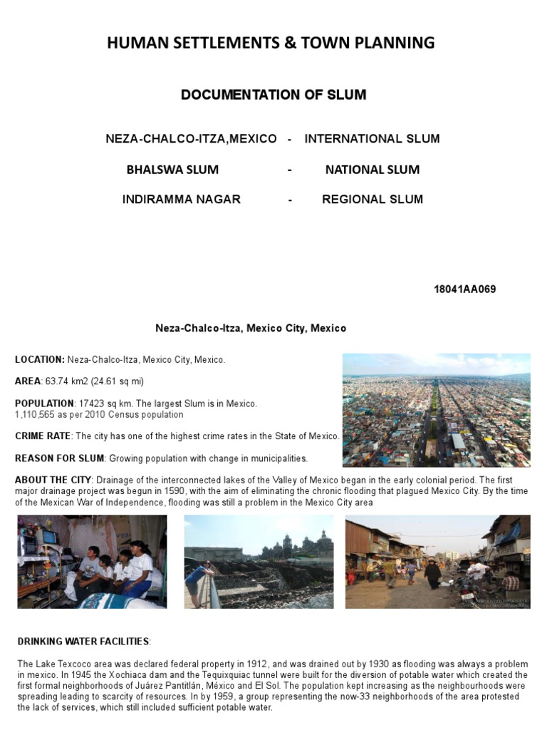 Human Settlements & Town Planning: Documentation of Slum | PDF | Slum ...