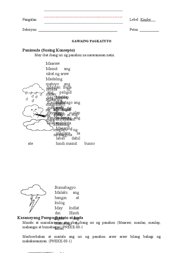 Week 19 Kinds of Weather | PDF