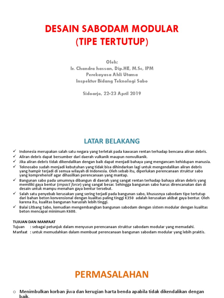 Desain Sabodam Modular (Tipe Tertutup) | PDF