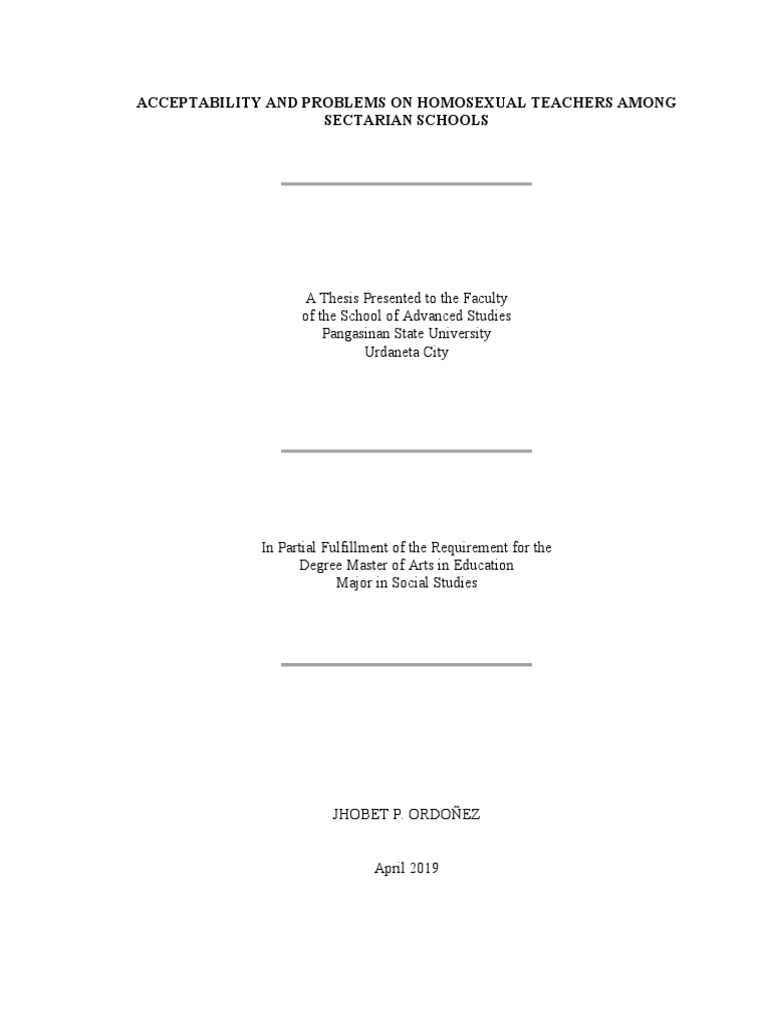 PSU Sample Research Proposal | PDF | Homosexuality | Sexual Orientation