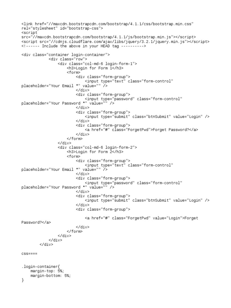 Bootstrap Dual Design Login Form Pdf Graphical User Interfaces Design
