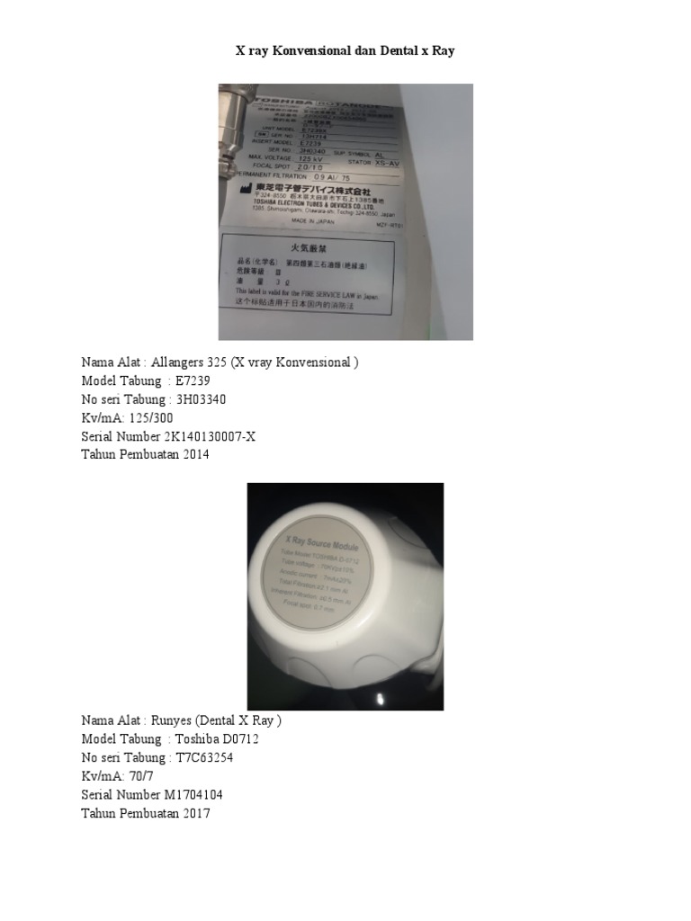 Alat X-Ray Konvensional dan Dental | PDF