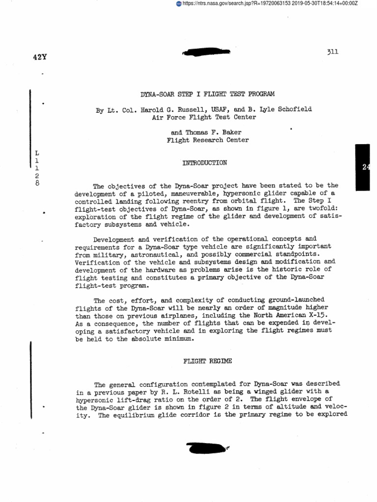 Dyna-Soar Step I Flight Test Program | PDF | Flight | Flight Test