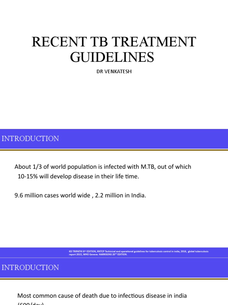Recent TB Treatment Guidelines | PDF | Tuberculosis | Health Sciences
