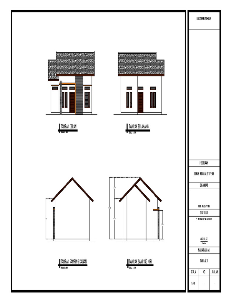 Gambar RMH Type 45 - Kuda Kuda Kayu | PDF