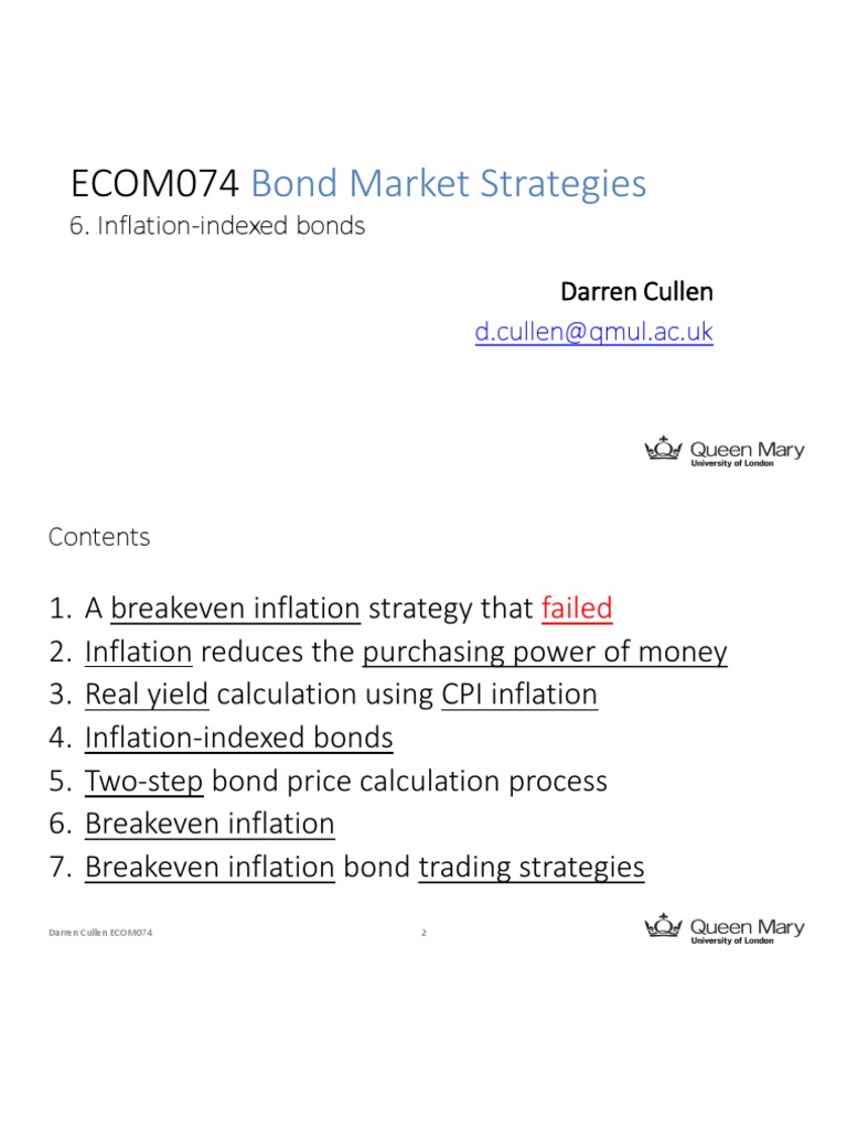 Breakeven Inflation in Bond Strategies | PDF | Inflation Indexed Bond ...