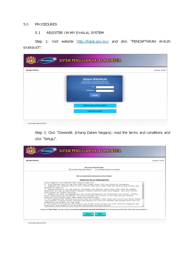 Myehalal Procedures (Malaysia) | PDF