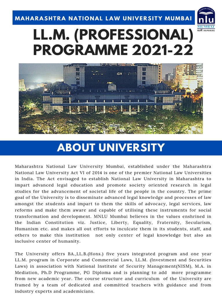LLM Brochure 2021 | PDF | Academic Term | Legal Education